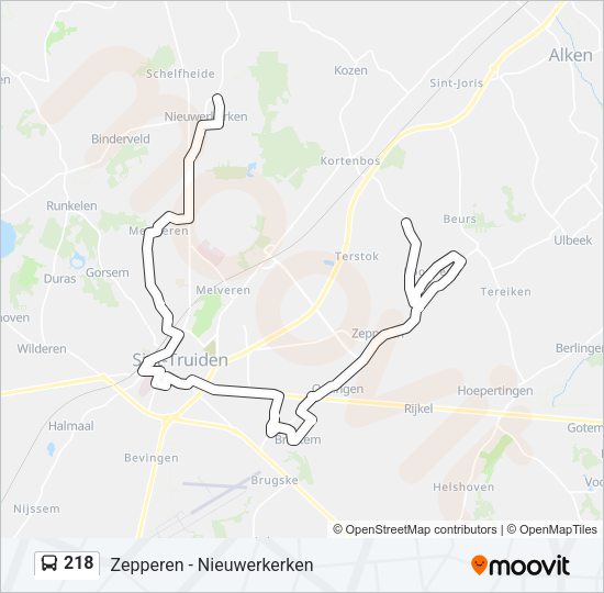 218 Route: Schedules, Stops & Maps - Nieuwerkerken Manisbos (Updated)