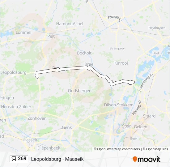 269 Itinéraire: Horaires, Arrêts & Plan - Maaseik Van Eycklaan Perron 1 ...