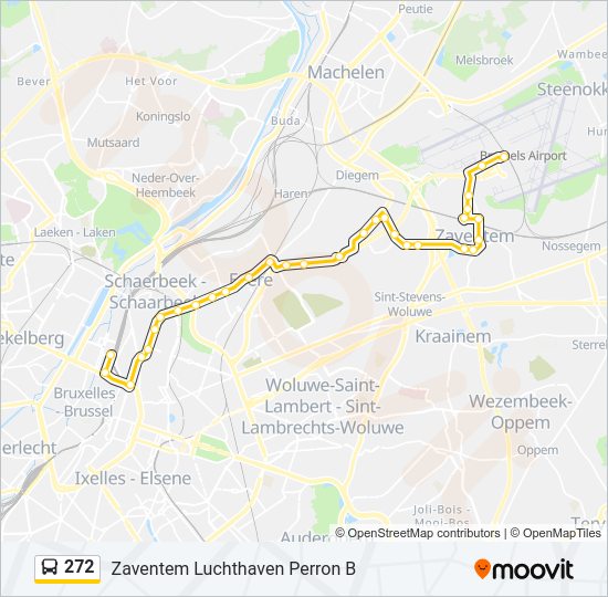 272 Itinéraire: Horaires, Arrêts & Plan - Zaventem Luchthaven Perron B ...