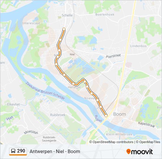 290 Itinéraire: Horaires, Arrêts & Plan - Boom Vrijheidstraat (mis à jour)