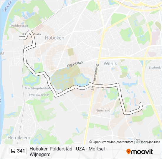 341 Route: dienstregelingen, haltes en kaarten - Edegem Universitair ...