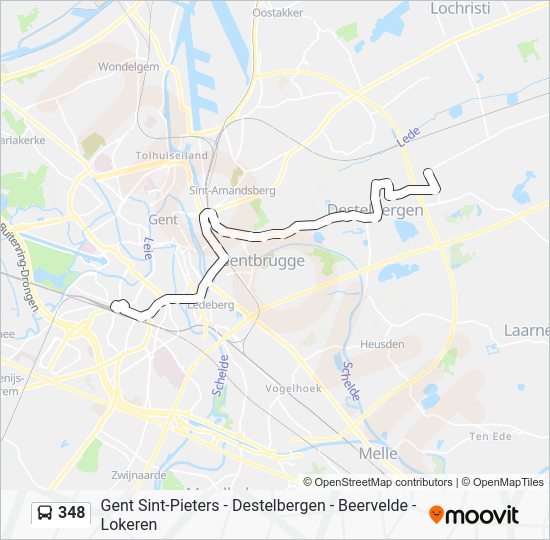 348 Route: Schedules, Stops & Maps - Destelbergen Vissershoek (Updated)