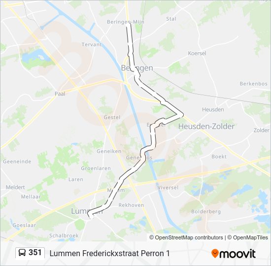 351 Itinéraire: Horaires, Arrêts & Plan - Lummen Frederickxstraat ...