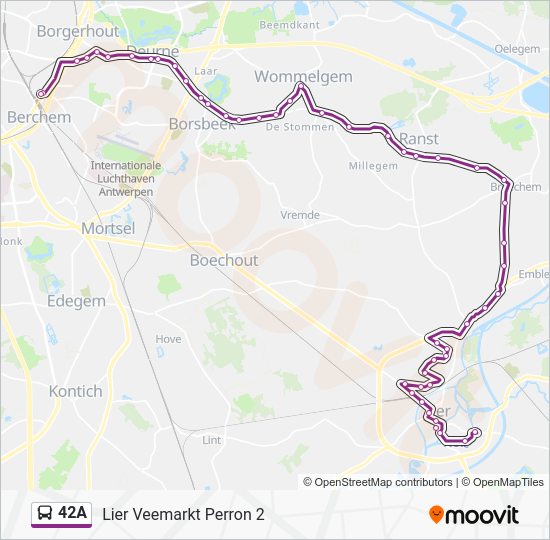 42a Itinéraire: Horaires, Arrêts & Plan - Lier Veemarkt Perron 2 (mis à ...