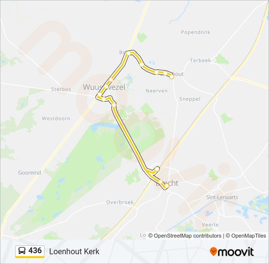 436 Itinéraire: Horaires, Arrêts & Plan - Loenhout Kerk (mis à jour)