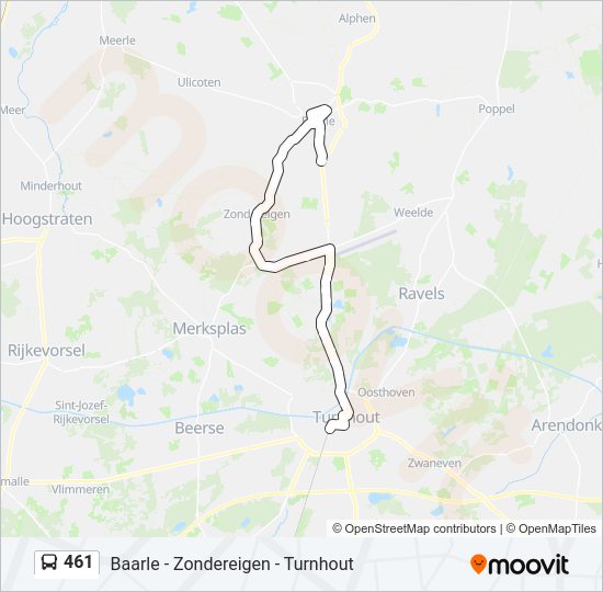 461 Route: dienstregelingen, haltes en kaarten - Turnhout Station ...