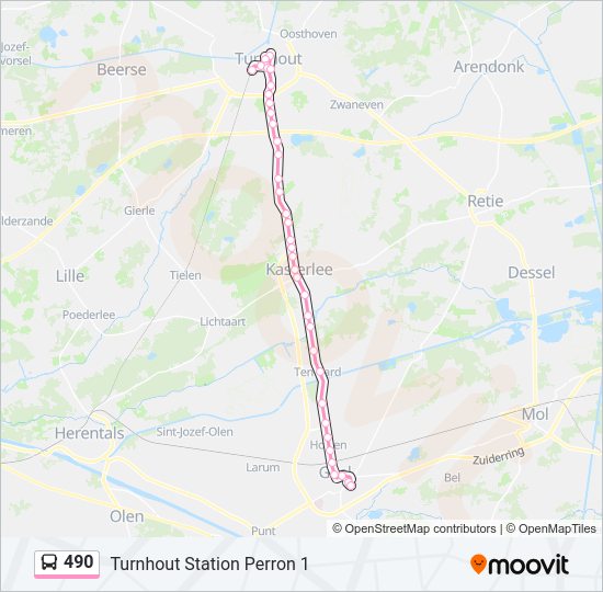 490 Route: Schedules, Stops & Maps - Turnhout Station Perron 1 (Updated)