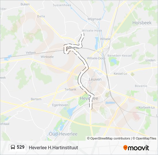 529 Itinéraire: Horaires, Arrêts & Plan - Heverlee H.Hartinstituut (mis ...