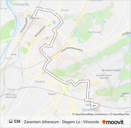 538 Route: Schedules, Stops & Maps - Vilvoorde Station Perron 4 (Updated)
