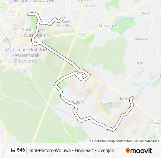 546 Itinéraire: Horaires, Arrêts & Plan - Overijse De Leegheid (mis à jour)