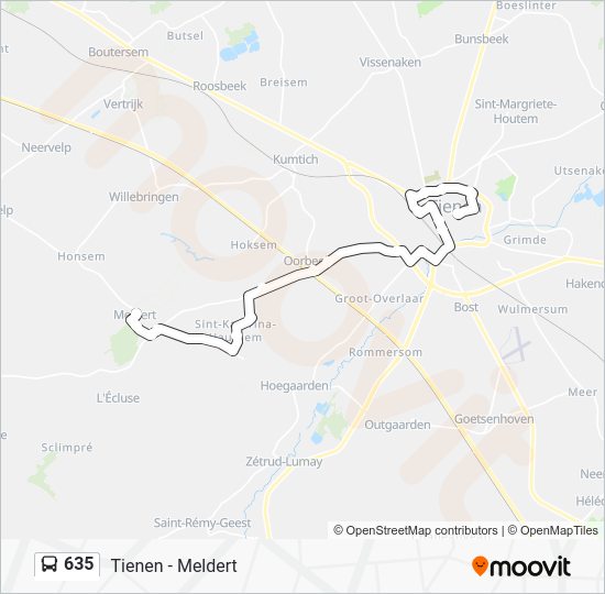 635 Route: Schedules, Stops & Maps - Meldert Sint-Ermelindiskerk (Updated)