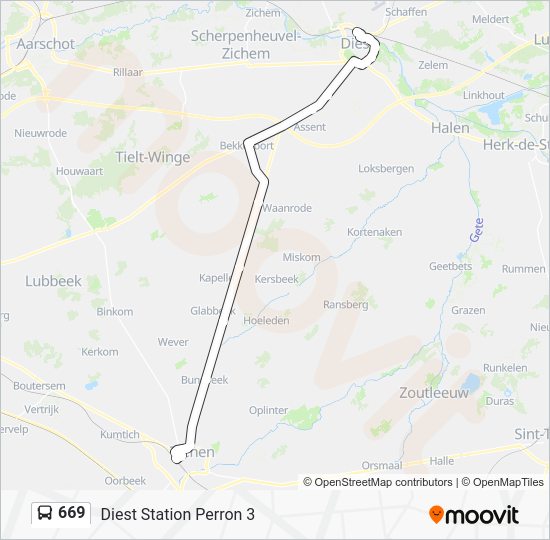 669 Route: Schedules, Stops & Maps - Diest Station Perron 3 (Updated)