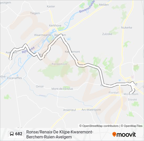 682 Route: dienstregelingen, haltes en kaarten - Avelgem Station Perron ...