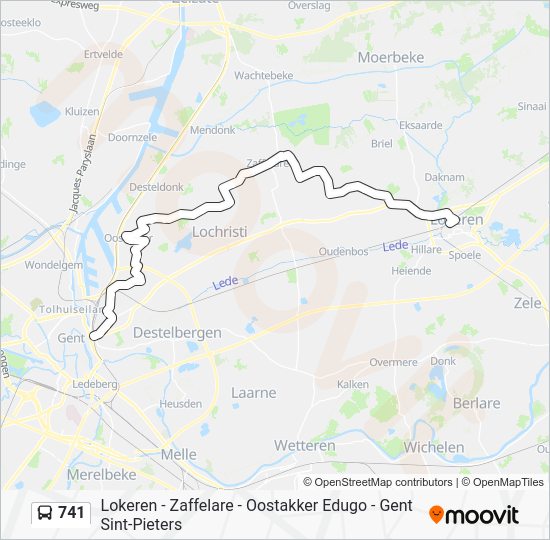 741 Itinéraire: Horaires, Arrêts & Plan - Gent Dampoort Perron A1 (mis ...