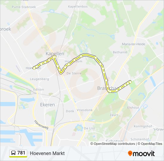781 Route: dienstregelingen, haltes en kaarten - Hoevenen Markt ...