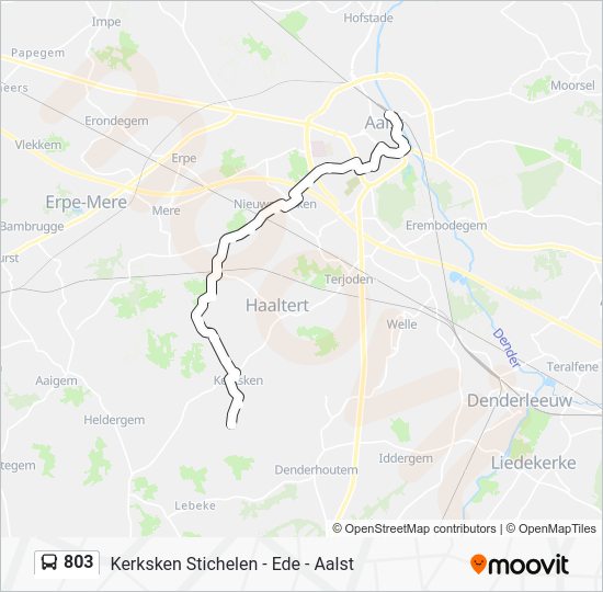 803 Itinéraire: Horaires, Arrêts & Plan - Aalst Station Perron 4 (mis à ...