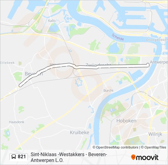 821 Route: Schedules, Stops & Maps - Antwerpen Van Eedenplein (Updated)