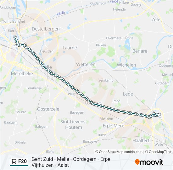f20 Itinéraire: Horaires, Arrêts & Plan - Aalst Station Perron 3 (mis à ...
