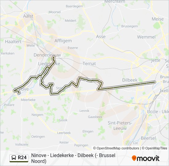 r24 Route: Schedules, Stops & Maps - Sint-Jans-Molenbeek Weststation ...