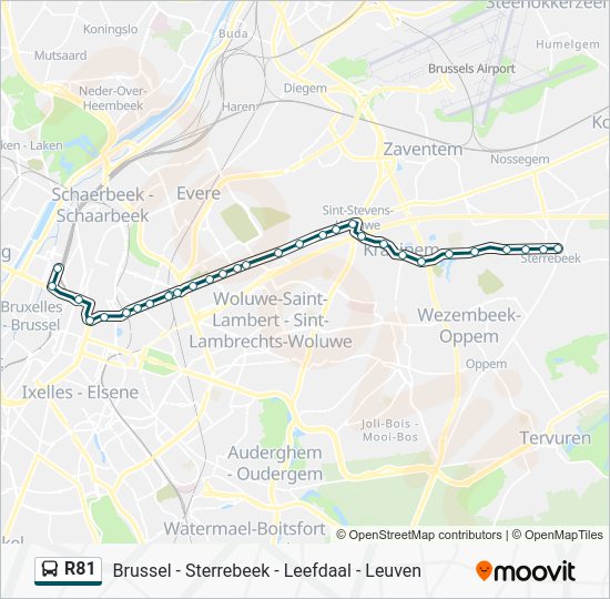 R81 Route: Schedules, Stops & Maps - Sterrebeek Oud Station (Updated)