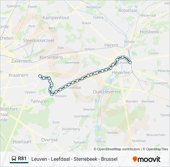 r81 Itinéraire: Horaires, Arrêts & Plan - Sterrebeek Oud Station (mis à ...