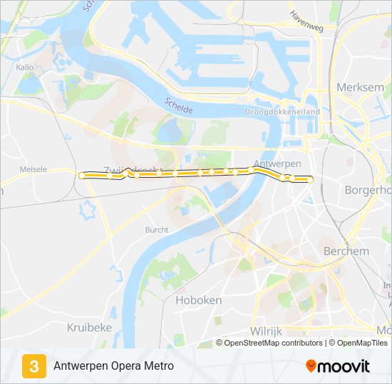 3 Route: Schedules, Stops & Maps - Antwerpen Opera Metro (Updated)