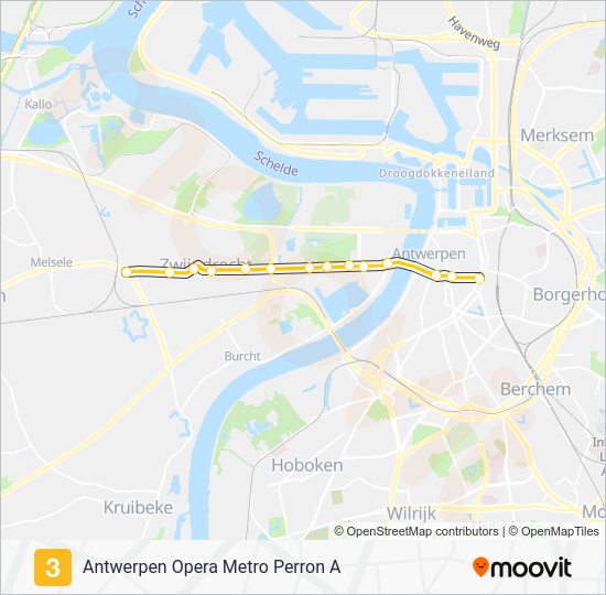 3 Route: Schedules, Stops & Maps - Antwerpen Opera Metro Perron A (Updated)