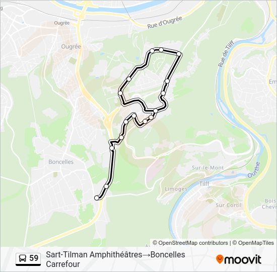59 Route: Schedules, Stops & Maps - Sart-Tilman Amphithéâtres‎→ ...