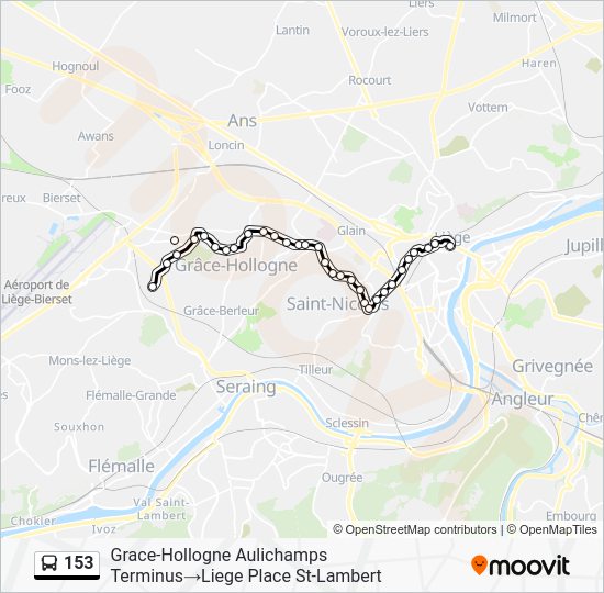 153 Route: dienstregelingen, haltes en kaarten - Grace-Hollogne ...