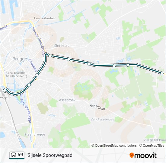 59 Route: dienstregelingen, haltes en kaarten - Sijsele Spoorwegpad ...