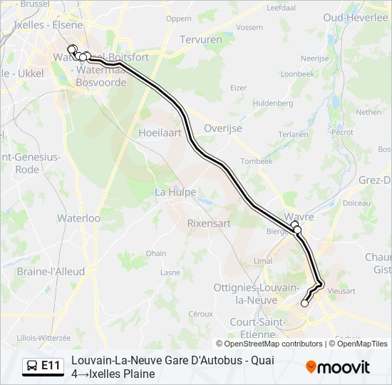 e11 Route: Schedules, Stops & Maps - Louvain-La-Neuve Gare D'Autobus ...