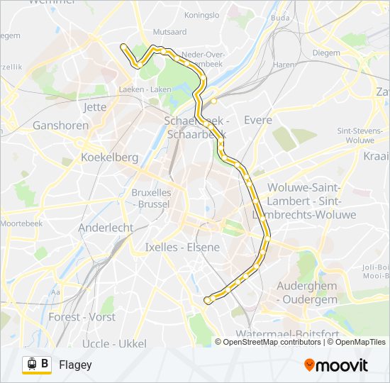 B Itinéraire: Horaires, Arrêts & Plan - Flagey (mis à jour)