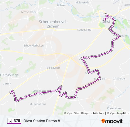 375 Route: Schedules, Stops & Maps - Diest Station Perron 8 (Updated)