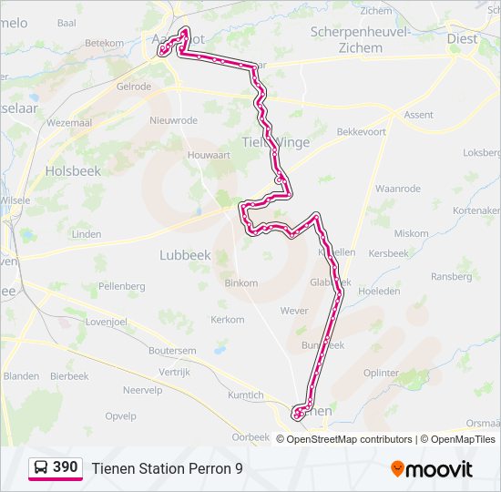 390 Route: Schedules, Stops & Maps - Tienen Station Perron 9 (Updated)