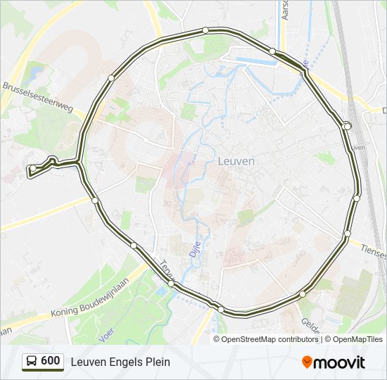 600 Route: dienstregelingen, haltes en kaarten - Leuven Engels Plein ...