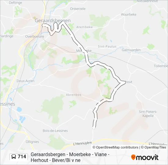 714 Route: dienstregelingen, haltes en kaarten - Bever Muydt (Bijgewerkt)