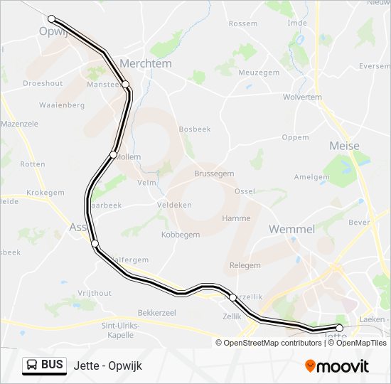 bus Route: dienstregelingen, haltes en kaarten - Jette (Bijgewerkt)