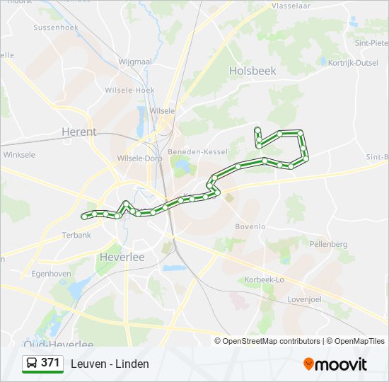 371 Route: dienstregelingen, haltes en kaarten - Leuven Gasthuisberg ...