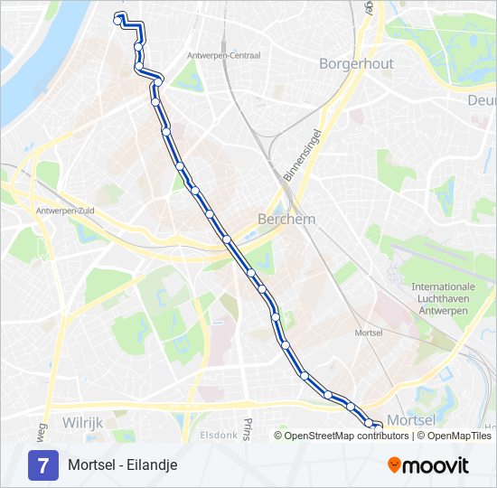 7 Route: dienstregelingen, haltes en kaarten - Antwerpen Keerlus ...