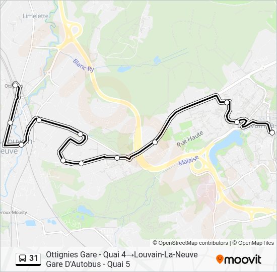 31 Route: Schedules, Stops & Maps - Ottignies Gare - Quai 4‎→Louvain-La ...