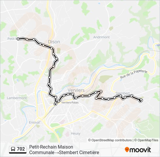 702 Itinéraire: Horaires, Arrêts & Plan - Petit-Rechain Maison ...