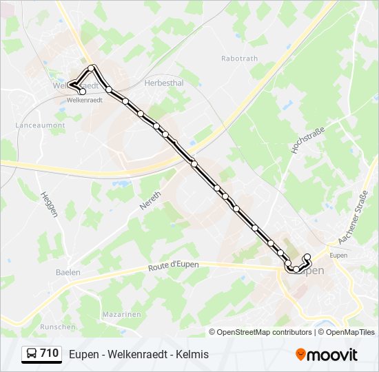 710 Route: Schedules, Stops & Maps - Eupen Bushof‎→Welkenraedt Gare ...
