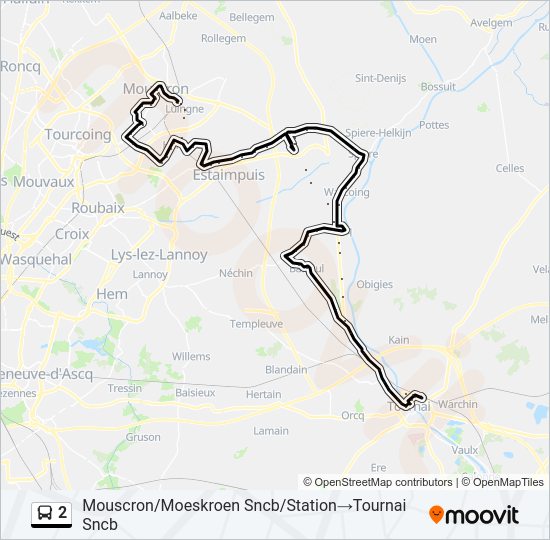 2 Route: Schedules, Stops & Maps - Mouscron/Moeskroen Sncb/Station‎→ ...