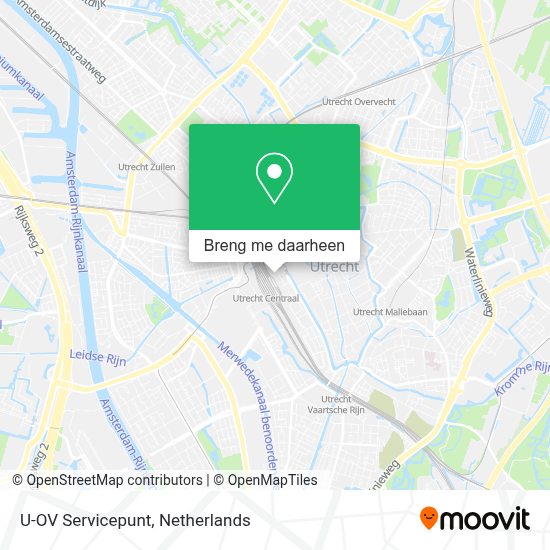 Hoe kom je bij U-OV Servicepunt in Utrecht met bus, trein of tram?