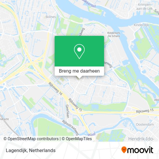 Hoe kom je bij Lagendijk in Ridderkerk met bus, metro, tram of trein?