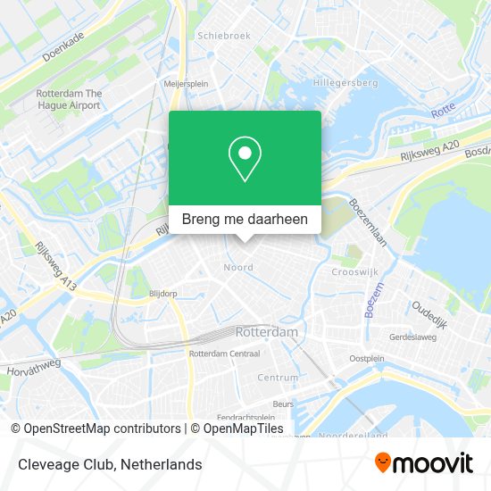 Hoe kom je bij Cleveage Club in Rotterdam met bus, tram, trein of metro?