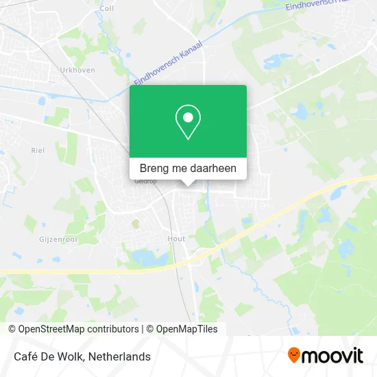 Hoe kom je bij Café De Wolk in Geldrop-Mierlo met bus of trein?