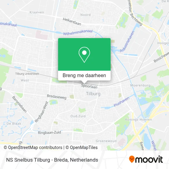 Hoe gaan naar NS Snelbus Tilburg - Breda via bus of trein?