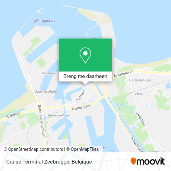 Hoe kom je bij Cruise Terminal Zeebrugge in Brugge met bus, tram of trein?