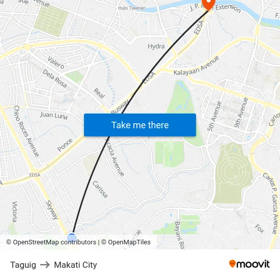Taguig to Makati City with public transportation